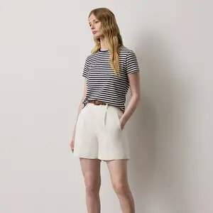 Ralph Lauren Tracy Pleated Linen Shorts - Cream