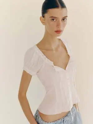 REFORMATION Adina Top - Ivory