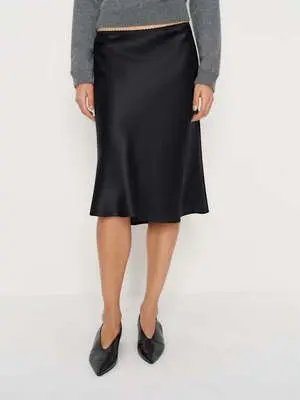 REFORMATION Petites Layla Silk Knee Length Skirt