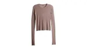 Rick Owens Cropped Rib Long Sleeve Tee Shirt