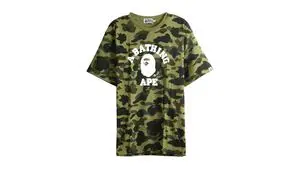 A BATHING APE 1st Camo College Tee Shirt - Green