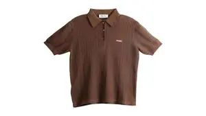 Miu Miu Cotton Knit Polo Shirt - Cocoa Brown