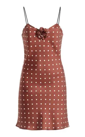 RODARTE Exclusive Polka Dot Silk Mini Dress - Brown