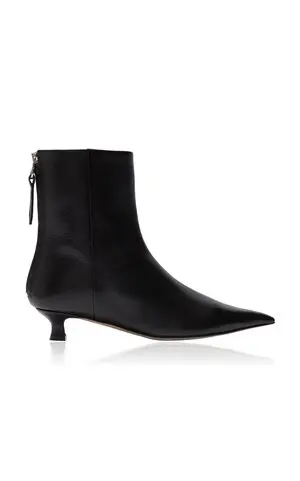 AeydĒ Zoe Pointed Toe Leather Ankle Boots - Black