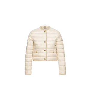 Moncler Fleurs Bouclé-trimmed Short Down Jacket - Beige