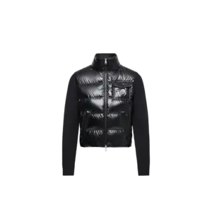 Moncler Padded Zip-up Wool Cardigan - Black