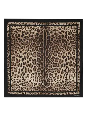 Dolce & Gabbana Leopard Print Scarf - Brown
