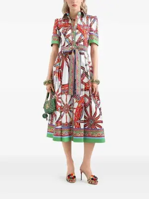 Dolce & Gabbana Carretto-print Poplin Dress
