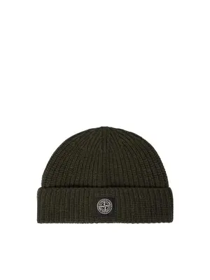 Stone Island Logo-patch Beanie - Green