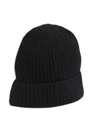 Stone Island Ribbed Knit Beanie With Logo