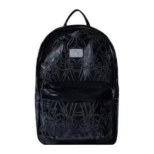 REVENGE Adorned Embroidered Leather Backpack - Black