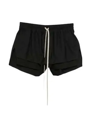 Rick Owens Wool Shorts With Side Slits And Drawstring Waist - Nero