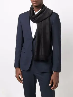 Emporio Armani Allover Logo Wool Scarf