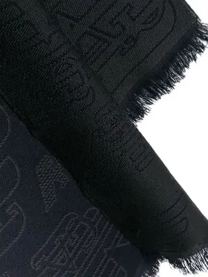 Emporio Armani Allover Logo Wool Scarf