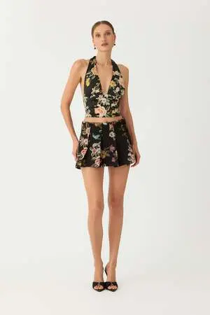 SAU LEE Elena Satin Top