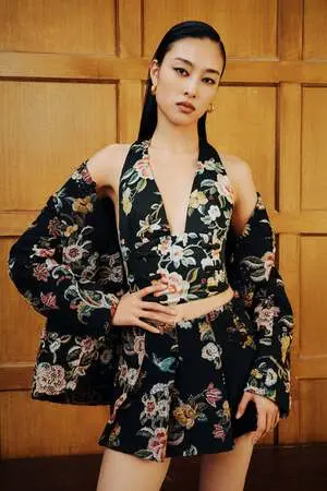SAU LEE Miles Brocade Jacket - Black Multi