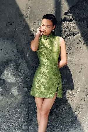 SAU LEE Ines Brocade Mini Dress