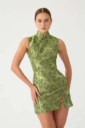 SAU LEE Ines Brocade Mini Dress