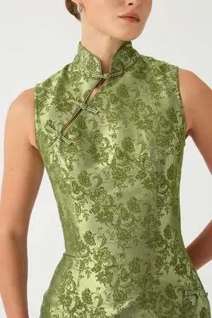 SAU LEE Ines Brocade Mini Dress