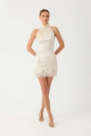 SAU LEE Elva Mini Dress - Pearl