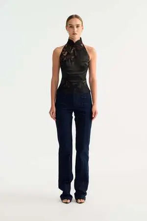 SAU LEE Elva Satin Top