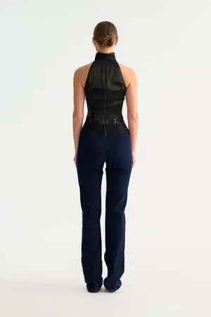SAU LEE Elva Satin Top