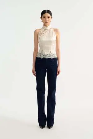 SAU LEE Elva Satin Top