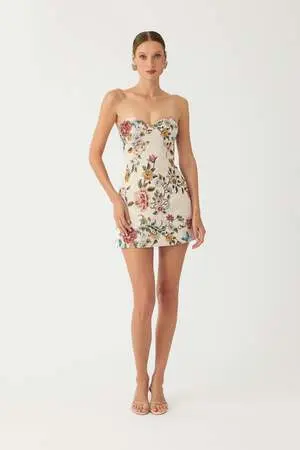 SAU LEE Maria Brocade Mini Dress