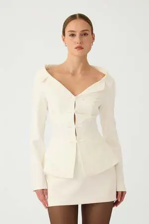 SAU LEE Nicola Crepe Top