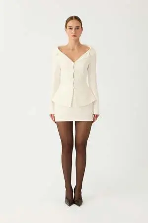 SAU LEE Nicola Crepe Top