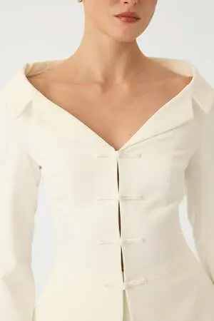 SAU LEE Nicola Crepe Top
