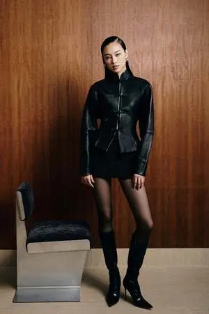 SAU LEE Anton Leather Tang Jacket - Black