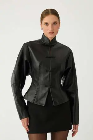 SAU LEE Anton Leather Tang Jacket