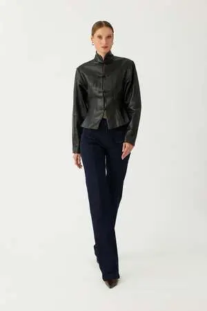SAU LEE Anton Leather Tang Jacket