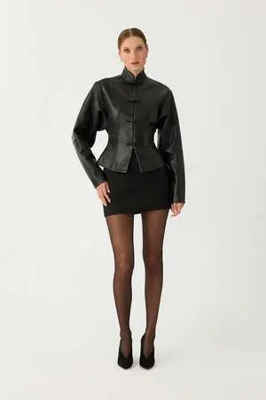 SAU LEE Anton Leather Tang Jacket