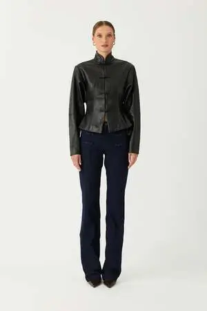 SAU LEE Anton Leather Tang Jacket