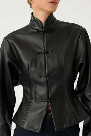 SAU LEE Anton Leather Tang Jacket