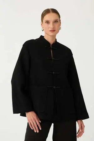 SAU LEE Rowen Tang Coat - Black
