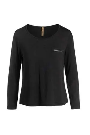 CONQUISTA Jersey Pocket Detail Top