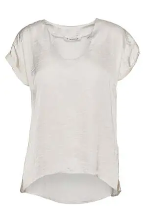 CONQUISTA Neutrals Ecru Cap Sleeve Top - Beige