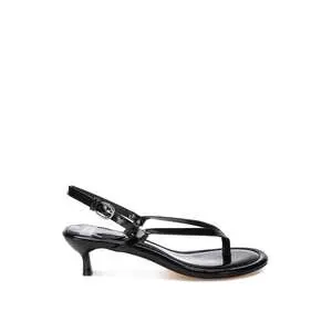 RAG & CO Brisbou Thong Strap Heels In Patent By - Black