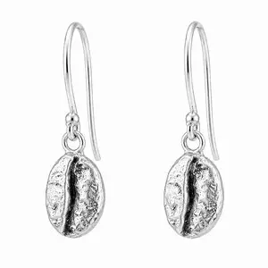 MOTHER NATURE JEWELRY Sterling Coffee Bean Dangle Earrings - Silver