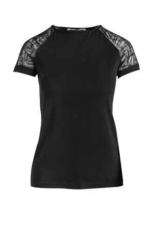CONQUISTA Top With Voile Sleeves In Stretch Jersey Sustainable Fabric - Black