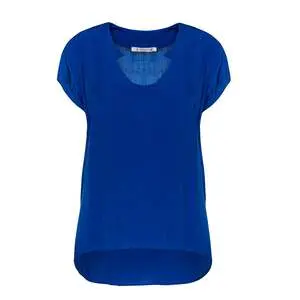 CONQUISTA Dark Cap Sleeve Top - Blue