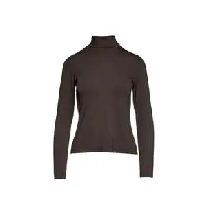 CONQUISTA Long Sleeve Polo Neck Jumper - Brown