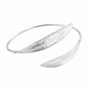 MOTHER NATURE JEWELRY Olive Leaf Bracelet, Handmade Cuff Nature Jewelry, Sterling - Silver