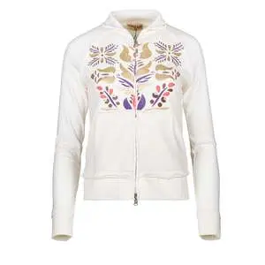 CONQUISTA Neutrals Ecru Zip Cardigan With Pouch Pockets - Beige