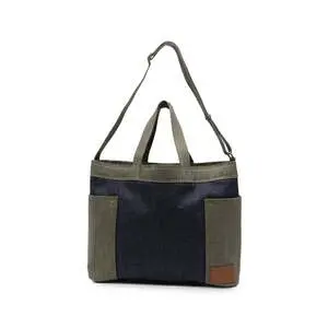 A.p.c. Cotton Tote Bag With Logo Patch And Silver-tone Hardware - Blue