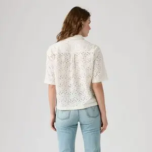 LEVI'S Harlie Boyfriend Short-sleeve Lace Button-down Shirt