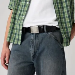 LEVI'S Ryder Plaque Buckle Belt - Caviar